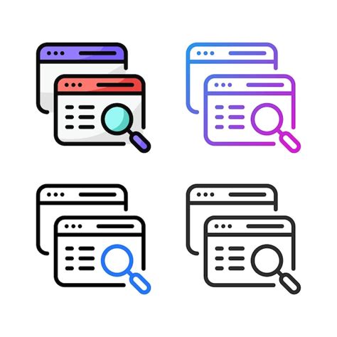 Premium Vector Search Data Icon Design In Four Variation Color