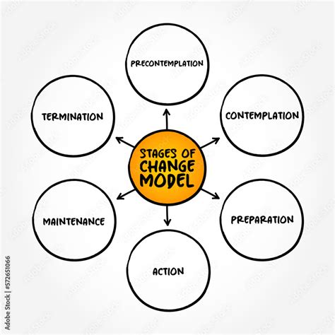 Stages Of Change The Transtheoretical Model Mind Map Concept Background Stock Vector Adobe Stock