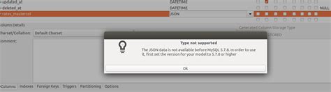 Type Not Supported The Json Data Is Not Available Before Mysql 578