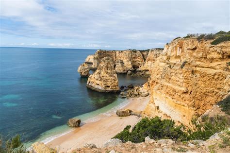 Premium Photo Marina Beach Praia Da Marinha In Lagoa Faro District