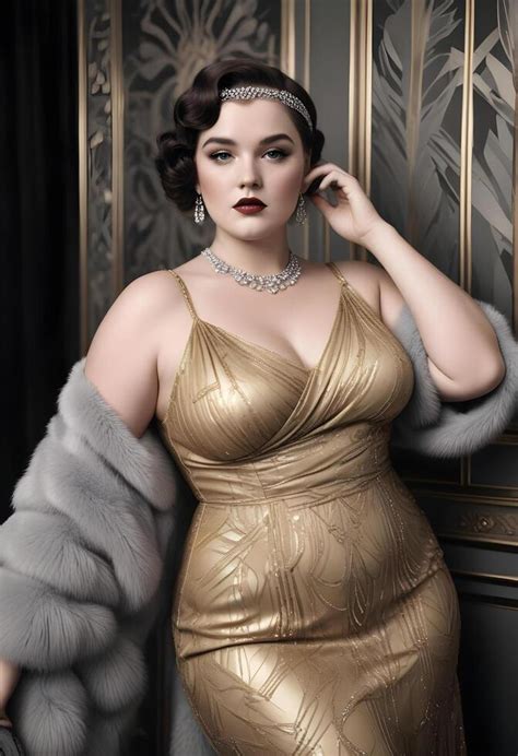 Portrait Of Beautiful Plus Size Woman In A Luxurious Dress 47195068