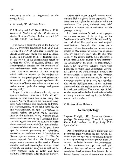 Pdf Geological Evolution Of The Mediterranean Basin
