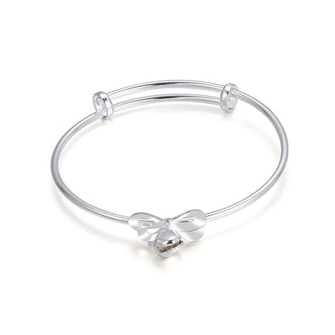 Braccialetti A Campana Con Fiocco Da Donna In Argento Alla Moda Regolabili Per Braccialetti Da