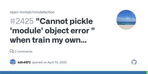 Cannot Pickle Module Object Error When Train My Own Dataset Using