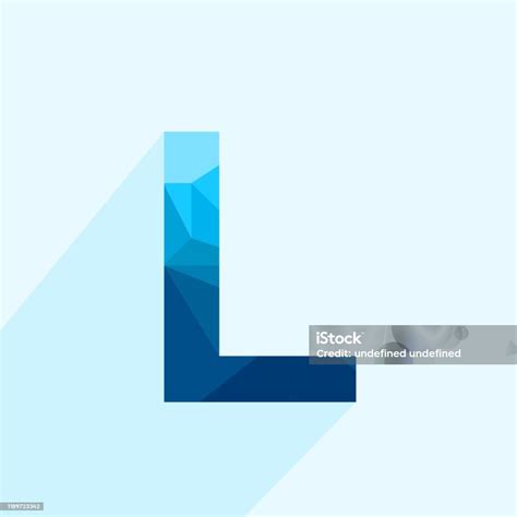긴 그림자와 파란색 벡터 다각형 문자 L 0명에 대한 스톡 벡터 아트 및 기타 이미지 0명 개념 개념과 주제 Istock