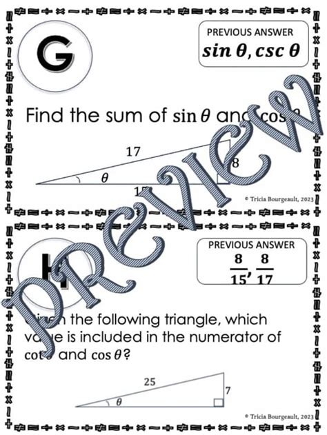 Right Triangle Trigonometry Scavenger Hunt Tpt