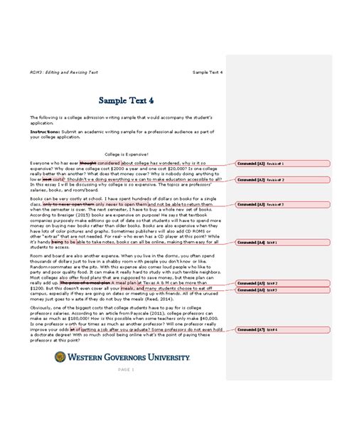RGM3 Essay On Why College Is So Expensive Sample Text 4 Studocu