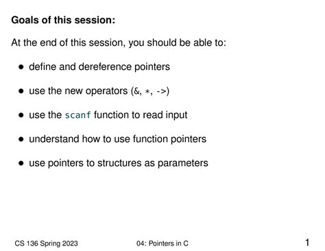 04 Pointers Post Section 4 Pointers Exercises Goals Of This