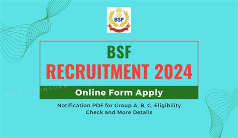 Bsf Group A B C Recruitment 2024 Out Online Form For Paramedical