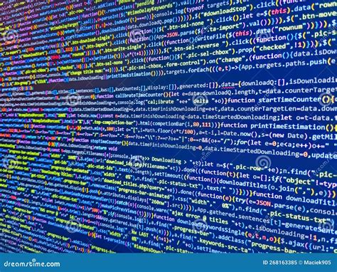 Modern Digital Data Bits Of Technology Abstract Background On Monitor Monitor Closeup Of