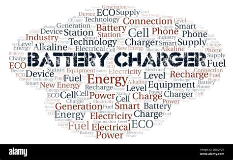 Battery Charger Typography Word Cloud Create With Text Only Stock Photo Alamy