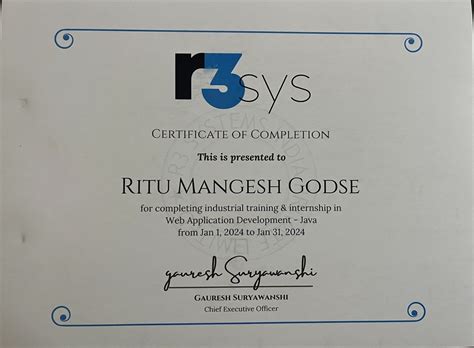 Ritu Godse On Linkedin Internship Webdevelopment Java Experience