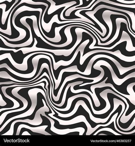 Black And White Wavy Lines Seamless Pattern Vector Image