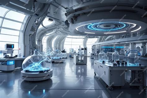 Premium Ai Image Futuristic Quantum Physics Lab