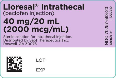 Lioresal Baclofen Baclofen Injection