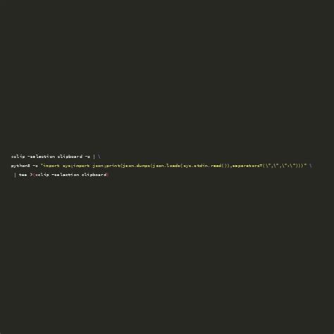 minify json clipboard contents back to clipboard with bash and python