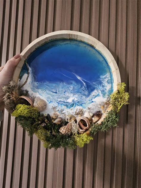 Ръчна изработка декор картина Пано Ръчно изработени Морски Бриз Скандинавски мъх епо