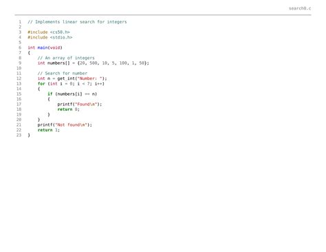 Source Code 3 Of C 1 Implements Linear Search For Integers 2 3