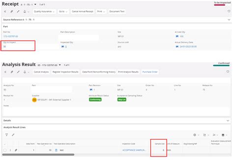 Qty To Inspect And Status When Receiving Parts With Skip Lot IFS Community