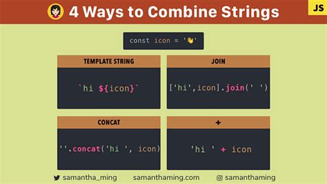 4 Ways To Combine Strings In Javascript By Samantha Ming Dailyjs
