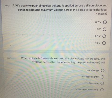 Solved نقاط A V peak to peak sinusoidal voltage is Chegg
