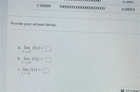 Solved 5 For The Function Fx Evaluate The Left And Right