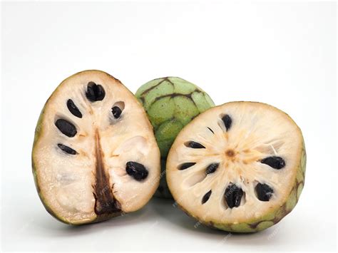 Premium Photo Cherimoya Fruits Annona Cherimola Cut In Half And Whole