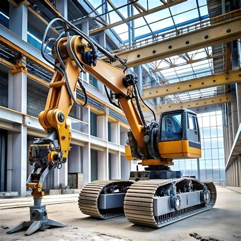 Powerful Industrial Robot Excavator Working On A Construction Site