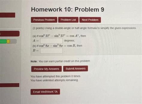 solved homework 10 problem 9 previous problem problem list