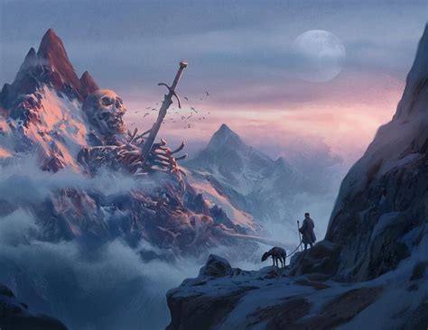 Fallen Titan By Jinho Bae Fantasy Landscape Fantasy Concept Art