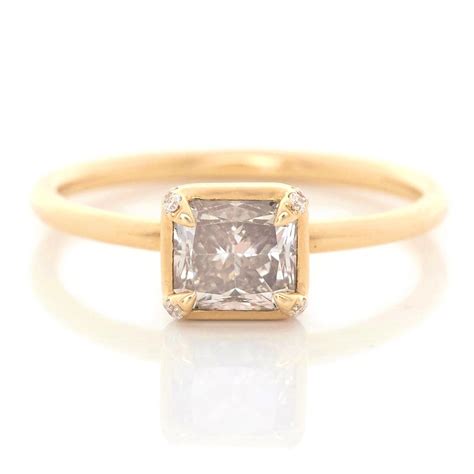 Radiant Champagne Diamond Compass Ring Yi Collection