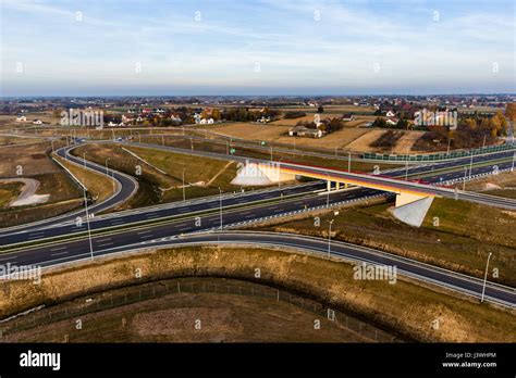 Intersection Of Highways Top Of View Stock Photo Alamy