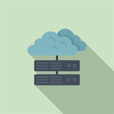 Server Data Cloud Icon Flat Style 14668835 Vector Art At Vecteezy