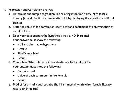 Solved Regression And Correlation Analysis A Determine The
