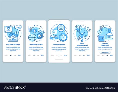 Social Problems Onboarding Mobile App Page Screen Vector Image