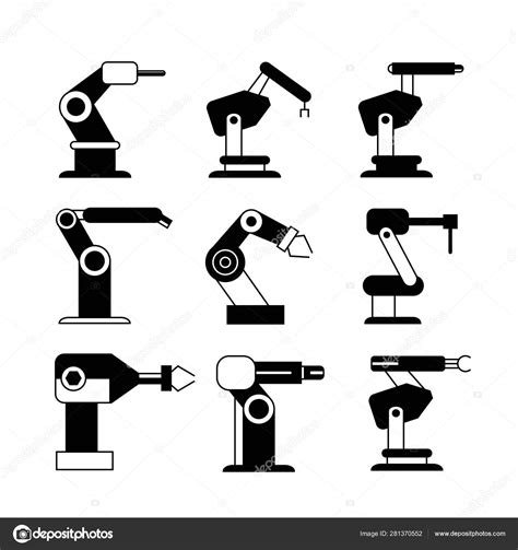 Robotic Arm Icons Vector Illustration Stock Vector By ©loopang 281370552