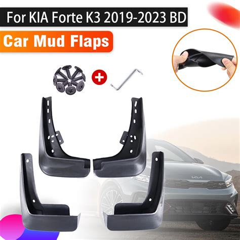 기아 포르테 K3 2022 용 자동차 머드 가드 4 개 액세서리 Cerato Bd 2019 ~ 2023 자동 머드 스플래시