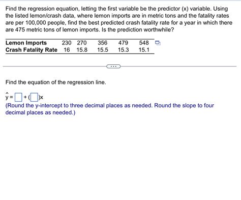 Get Answer Find The Regression Equation Letting The First Variable Be The Transtutors