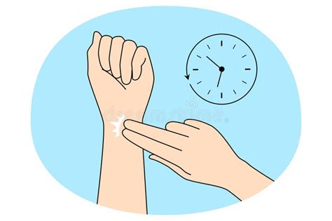 Person Check Radial Pulse On Wrist Stock Vector Illustration Of Pulse Rhythm 278055663
