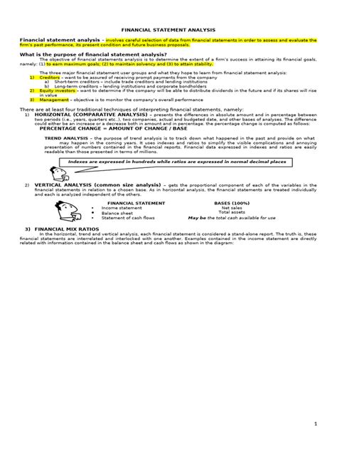 Financial Statement Analysis Pdf Equity Finance Leverage Finance