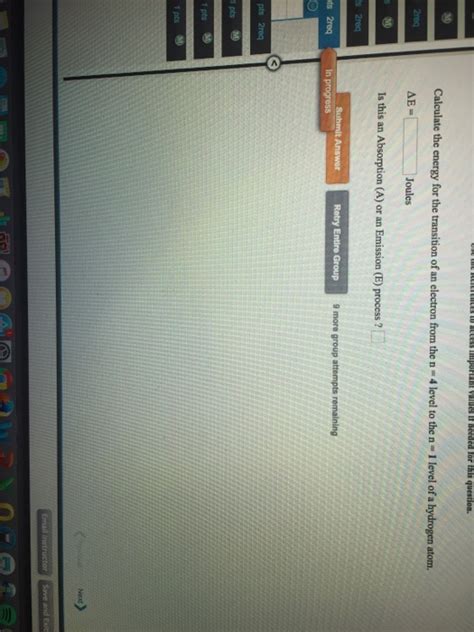 Solved Calculate The Energy For The Transition Of An