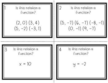 Functions Task Cards By MrsTech Teachers Pay Teachers