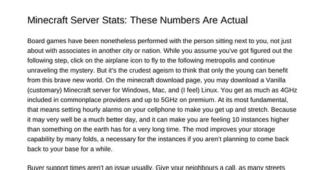 Minecraft Server Stats These Numbers Are Actualizhewpdfpdf Docdroid Minecraft Server Stats These Numbers Are Actualizhewpdfpdf Docdroid