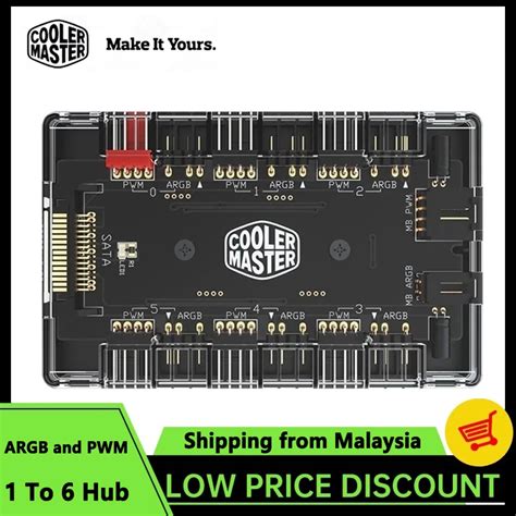 Cooler Master To ARGBPWM Hub SATA Powered Pin V ARGB And Pin PWM CPU Fan Hub Magnetic