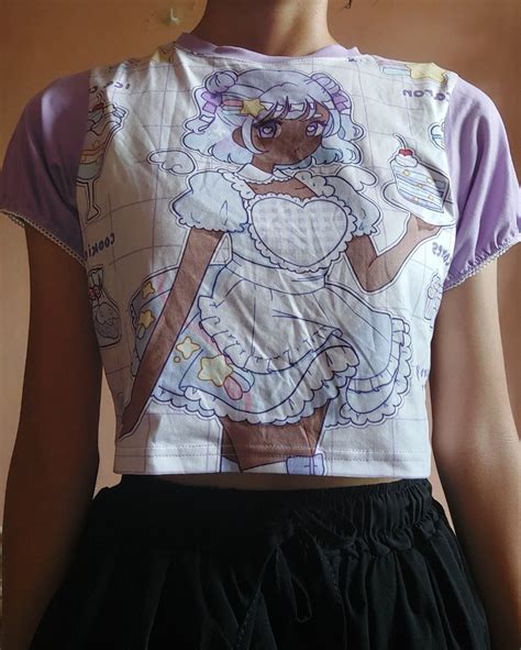 Couquette Anime Girl Crop Top Womens Fashion Tops Shirts On Carousell