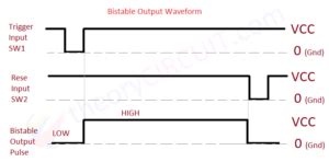 555 Timer Bistable Multivibrator Circuit