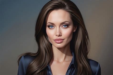 Portrait Of Beautiful Girl Angelina Jolie Premium Ai Generated Image