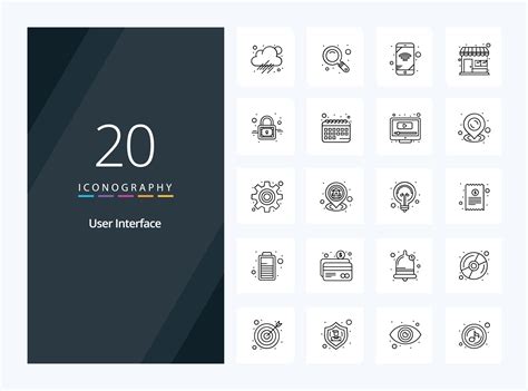 20 User Interface Outline Icon For Presentation 18290479 Vector Art At