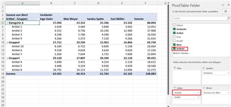 Werte Gruppieren In Pivot Tabellen Anleitung