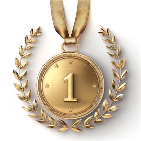 golden medal with ribbon displaying number 1 in an elegant style premium ai generated image